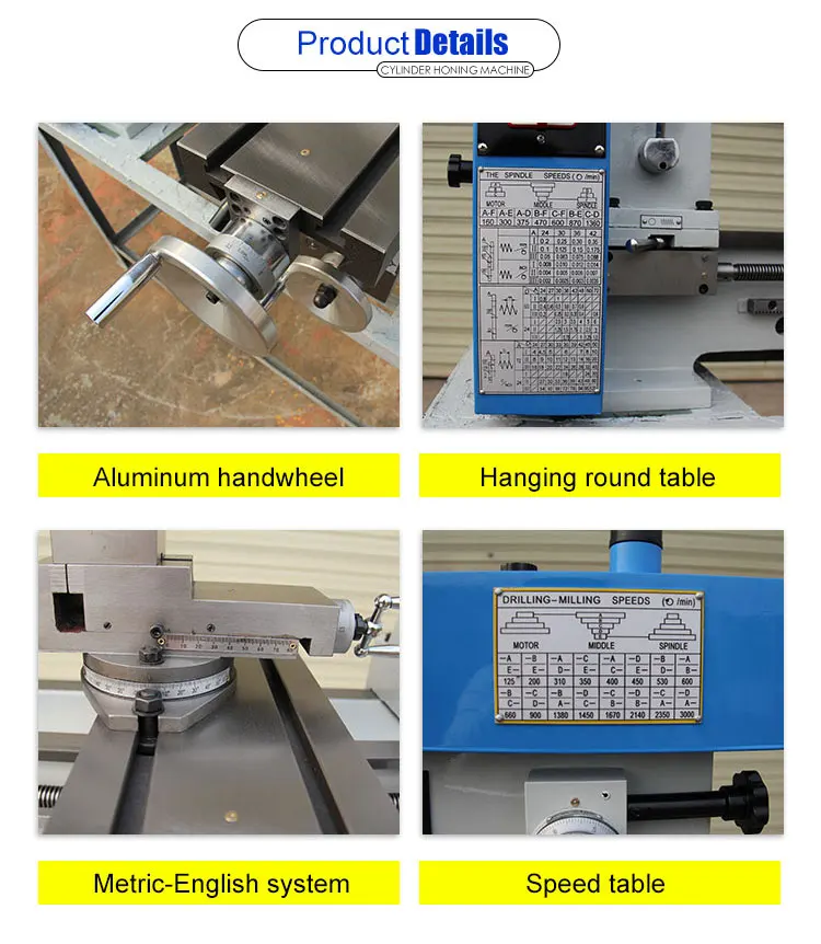 Mp500 500mm 3 In 1 Drill Mill Combo Multi-purpose Lathe Machine With Ce ...