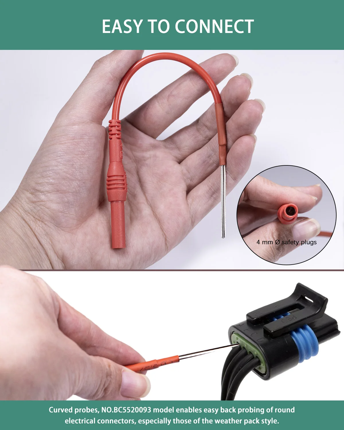 Bc5520093 4mm Standard Banana Socket Silicon Flexible Spoon Back Probes ...