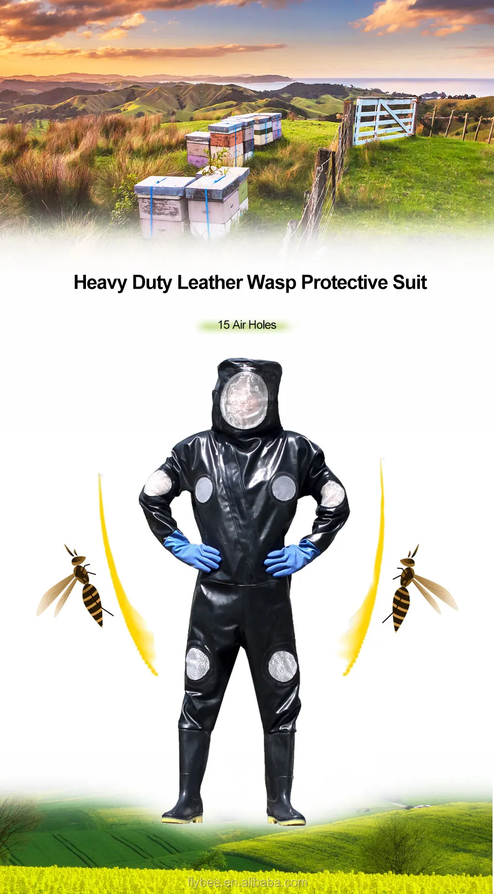 APIBUZZ Heavy Duty Wasp Sting Proof Suit - Professional Beekeeping ...