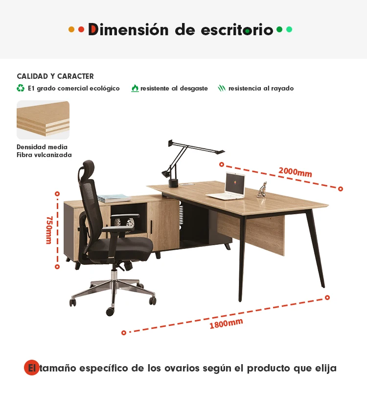 Escritorio Ejecutivo Moderno Moda De Madera De Oficina Con Credenza ...