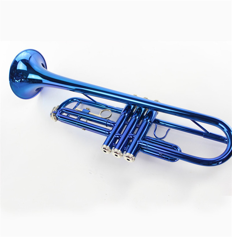 China Blue Red Color Wind Instrument Trumpet Bb Tone Beginner - Buy ...