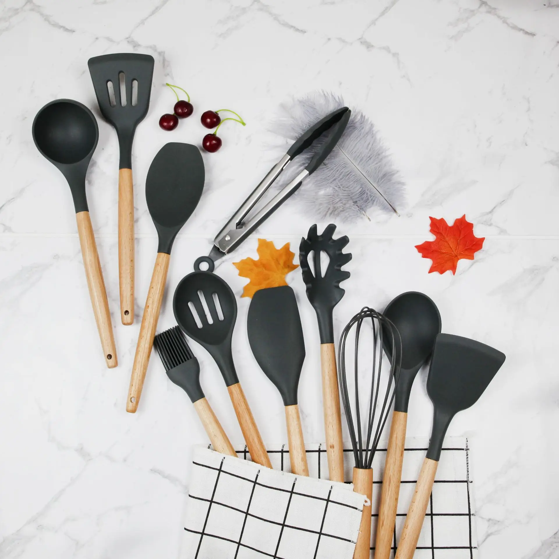 11pcs Modern Food Grade Silicone Kitchen Utensil Sets