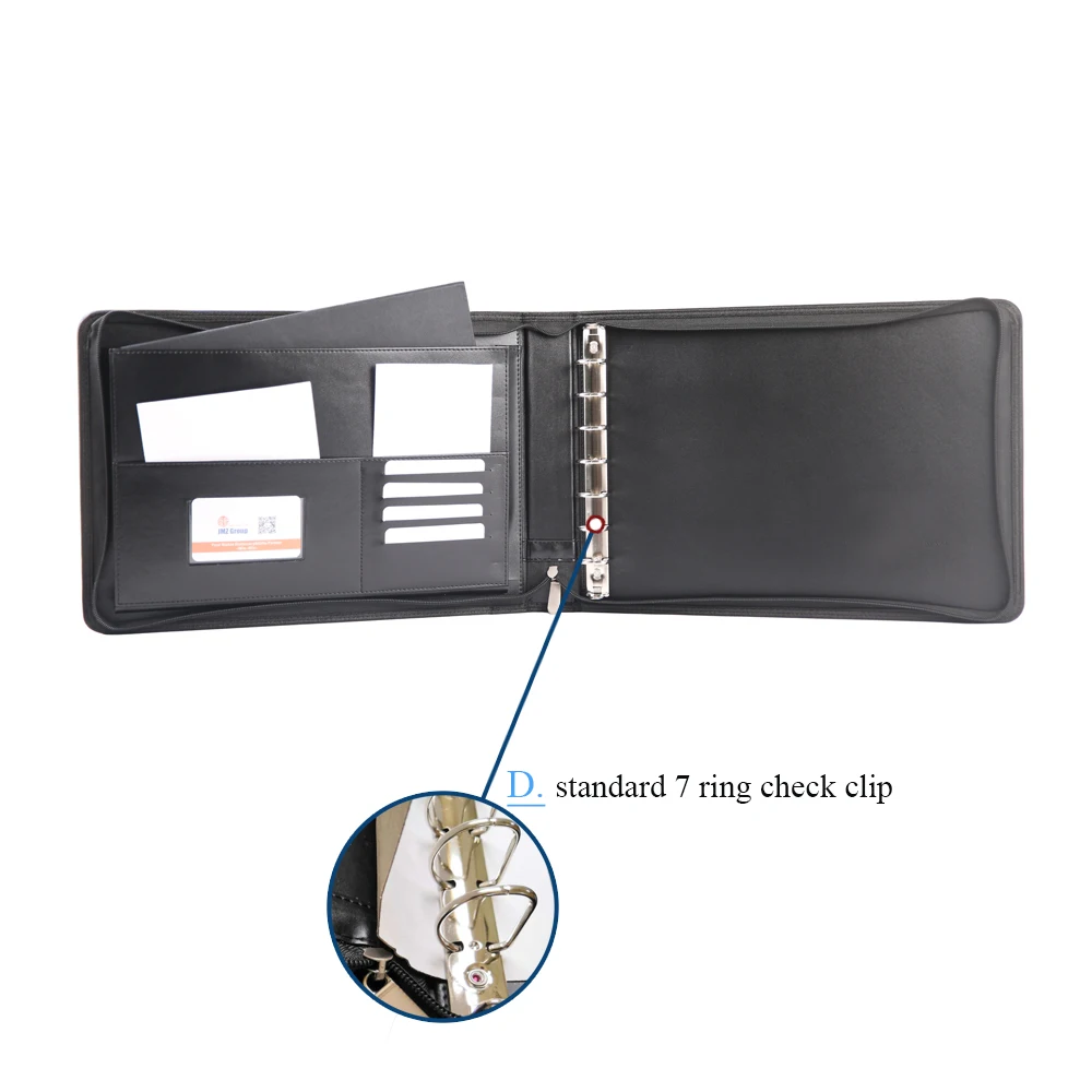 Office Supplies High Quality Bespoke Leather 7 Ring Binder Portfolio ...