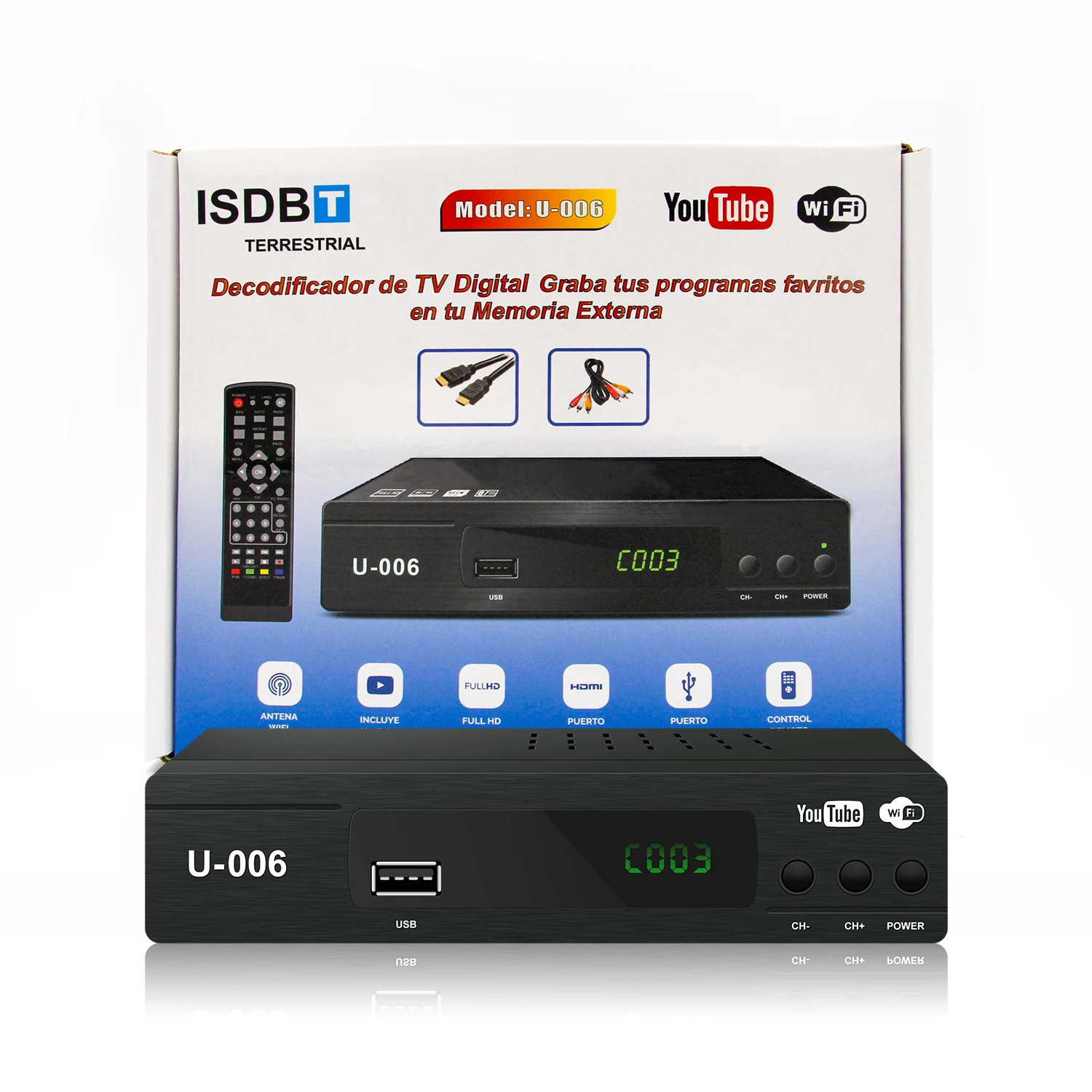 Caja De Tv Digital Isdb-t Receptor De Tv Terrestre Set Top Box Para ...