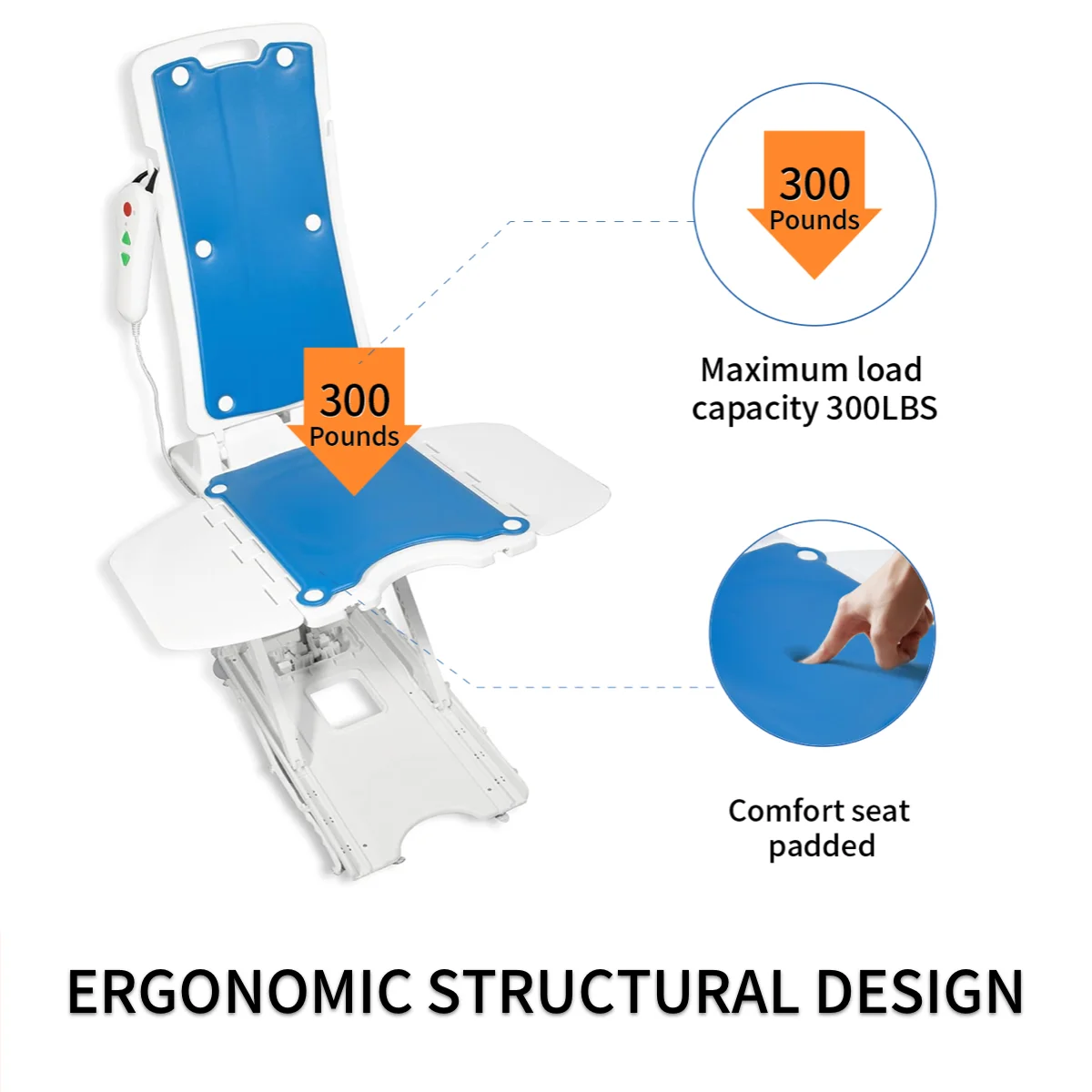 Mateside 300 Lbs Lift Capacity Portable Cordless Rechargeable Electric ...