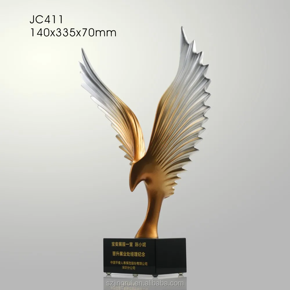 Elegant Trophy - Gold Eagle with Crystal Base for Awards