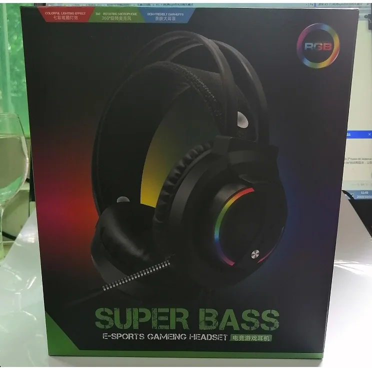 Mic Led Light Long Microphone Stereo Game Headset Auriculares Gamer 7.1 ...