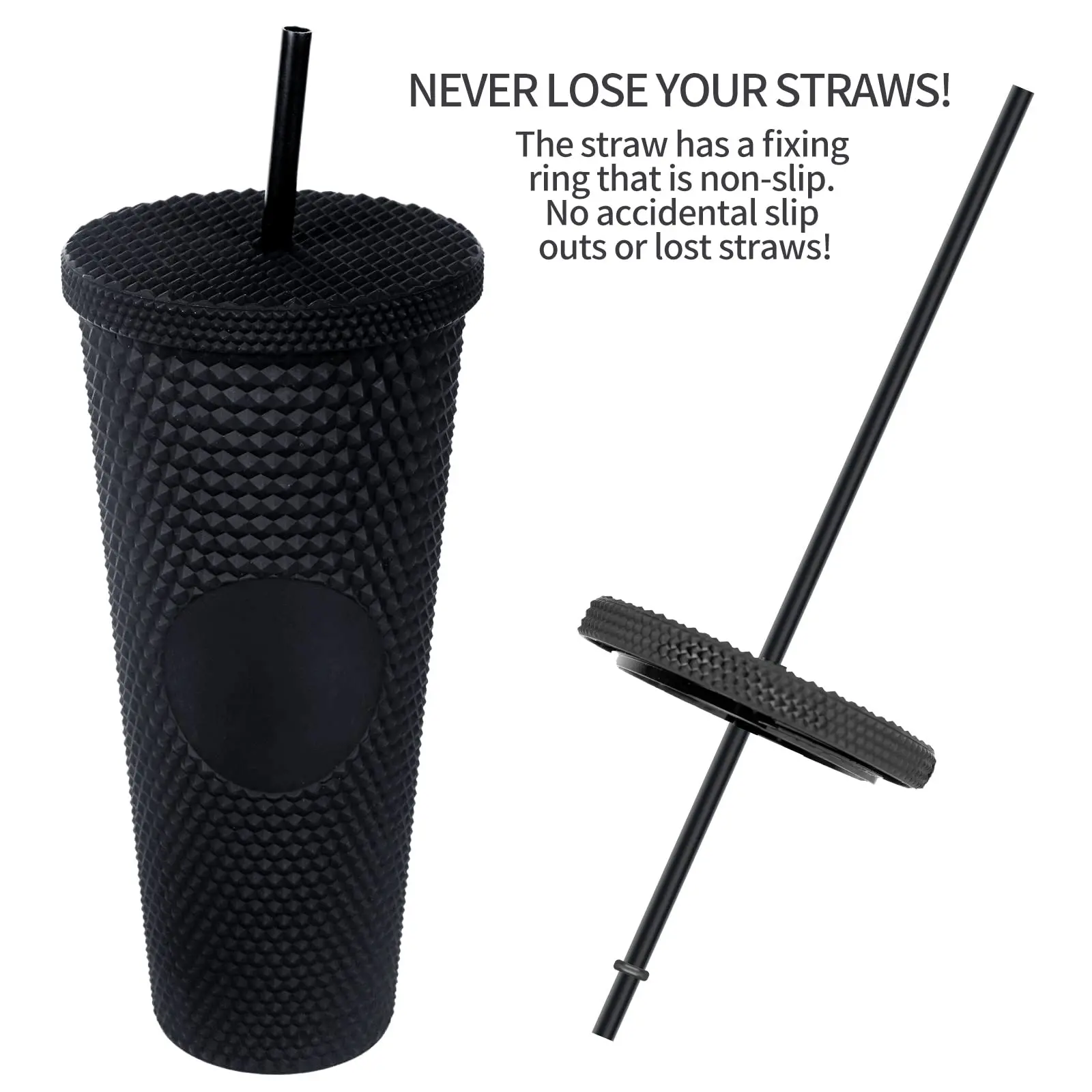 24oz Diamond Durian Cup With Lid And Straw,710ml Cold Studded Cold ...