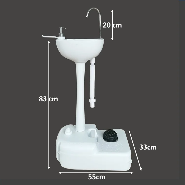Outdoor Portable Wash Basin with Soap Dispenser Stand