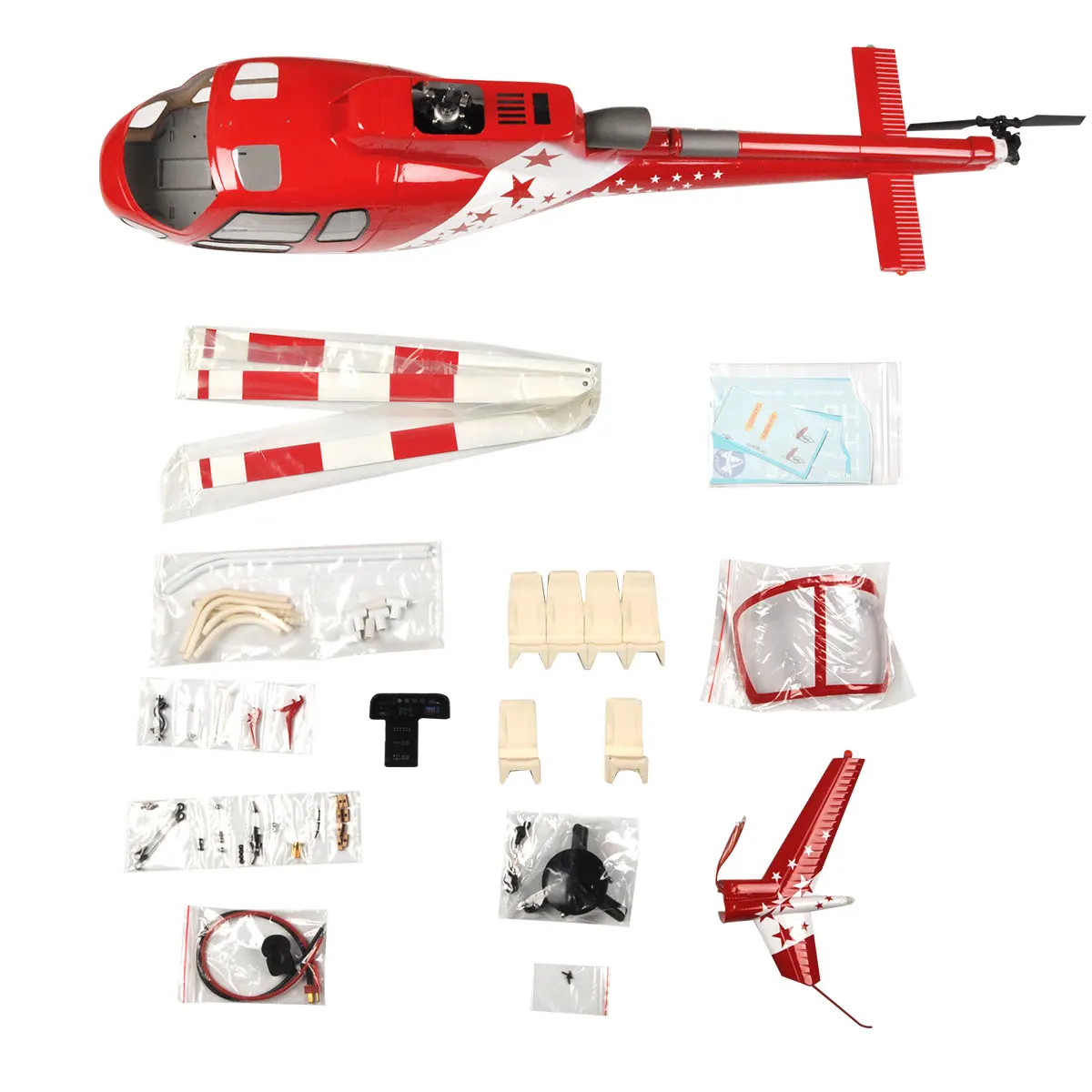 Gas RC Helicopter Unassembled Kit AS350 Airzermatt Toy Helicopter Kit