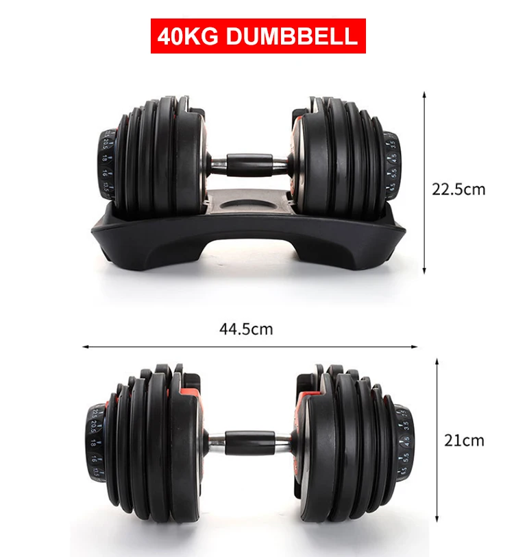 40kg Adjustable Dumbbell Quick Intelligent Dumbbell Fitness Equipment ...