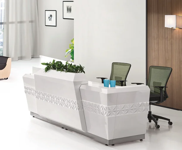 Solid Wood Reception Desk - Durable & Stylish Office Furniture