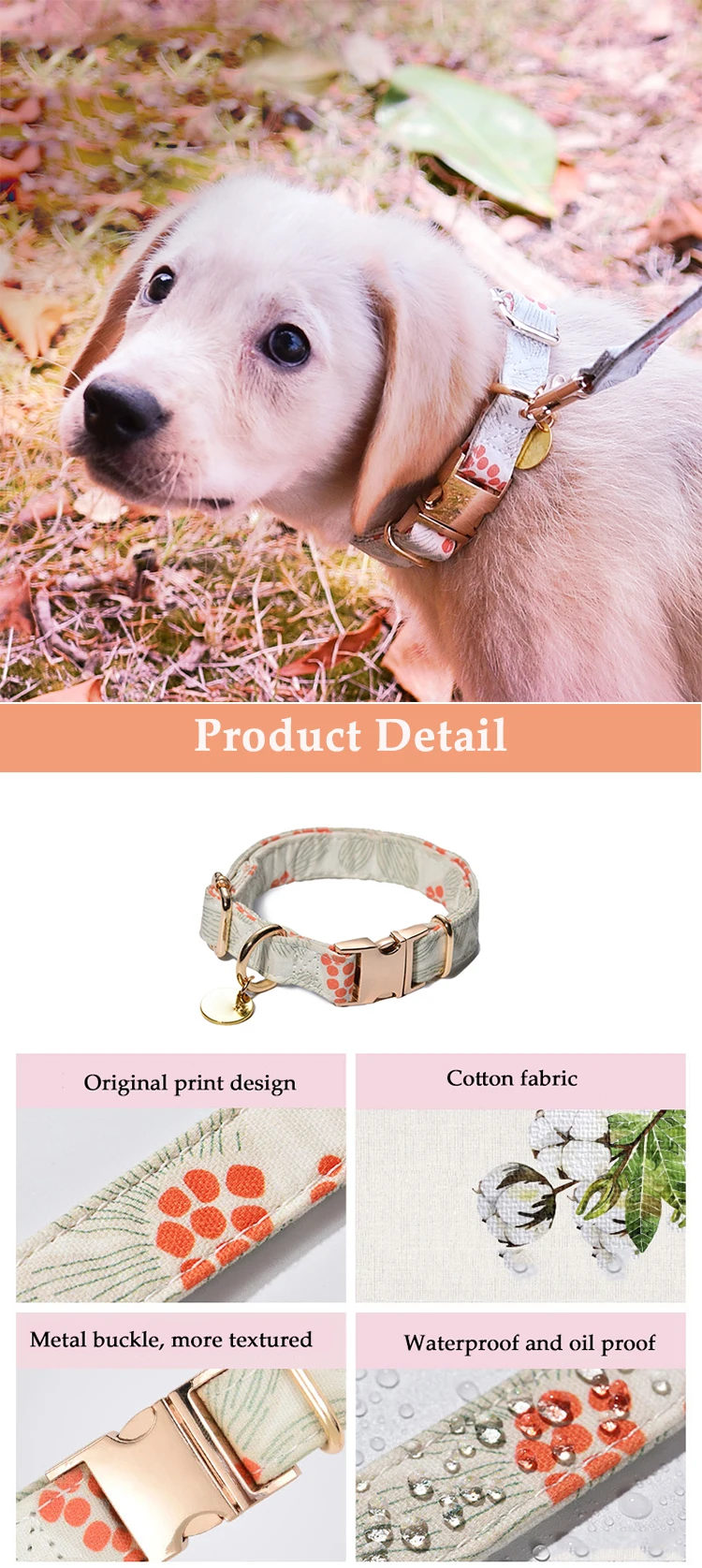 Sublimation Printing Adjustable Cotton Dog Collar Colorful Double High ...