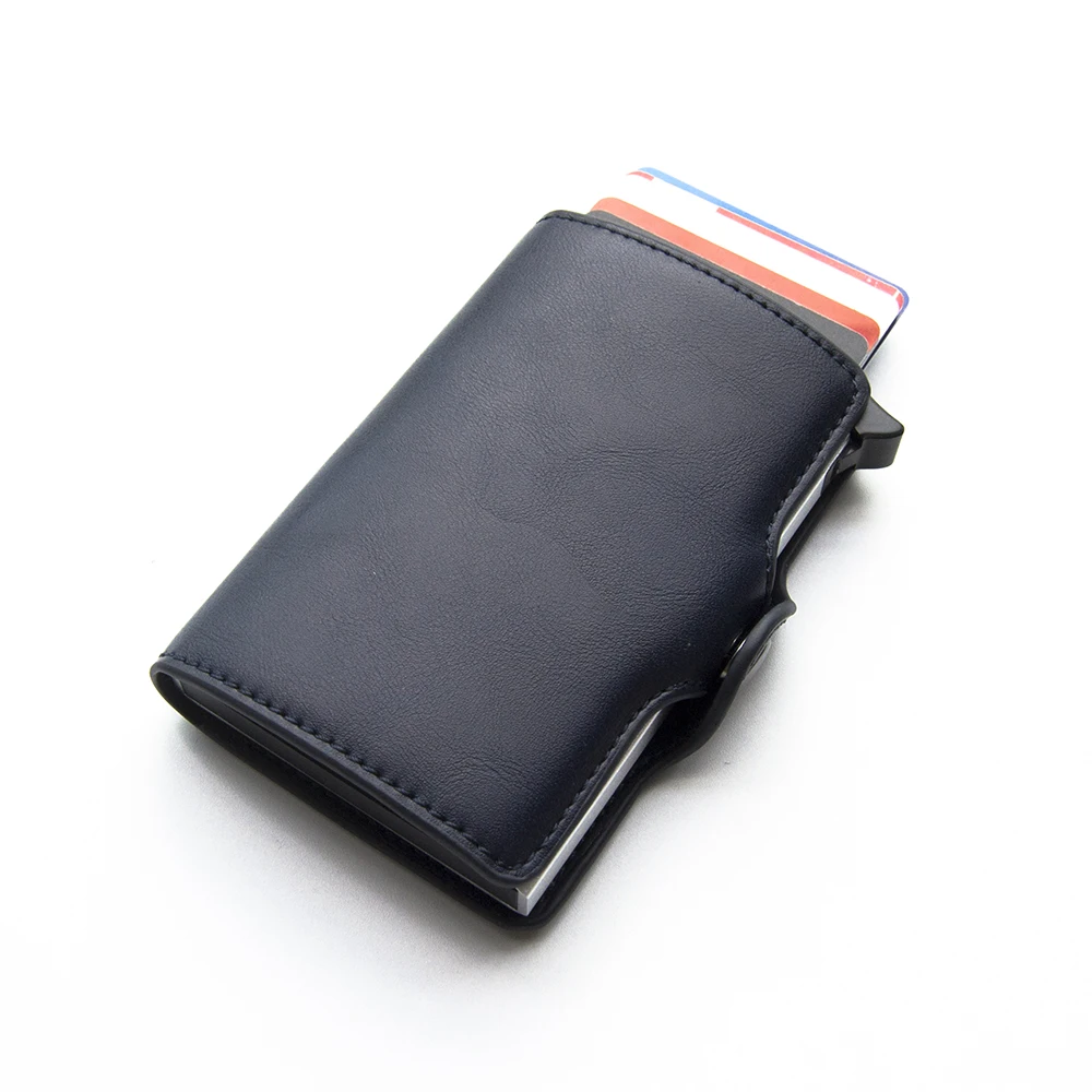 RFID Blocking Credit Card Holder Wallet - Aluminum & Leather