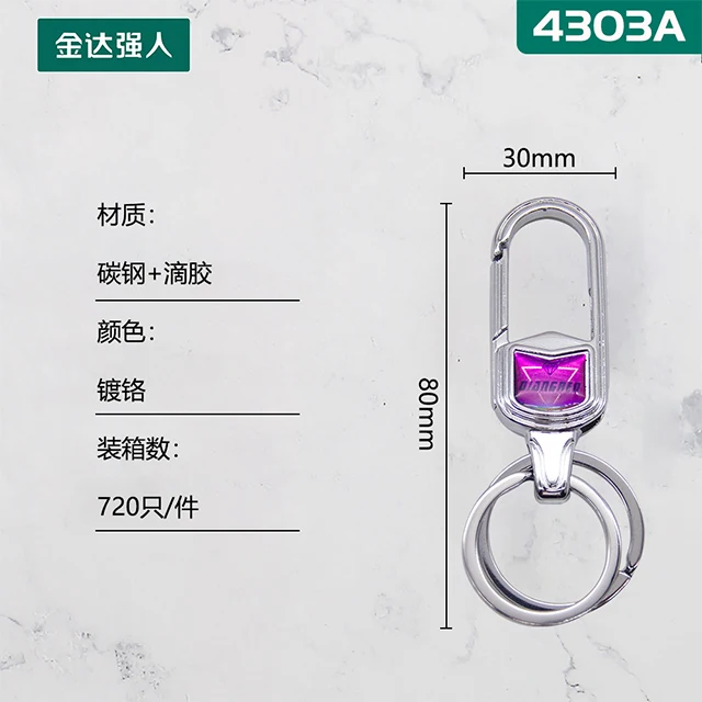 Qiangren Metal Keychain Carabiner Clip Keyring Key Ring Chain Clips ...