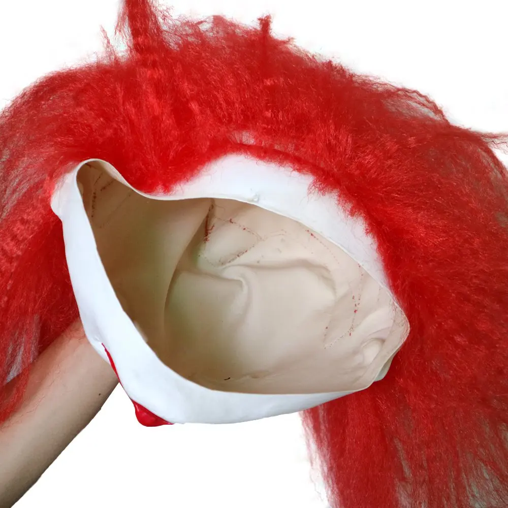 Red Hair Clown Head Mask Props Horror Thriller Murder Horror Latex Mask ...