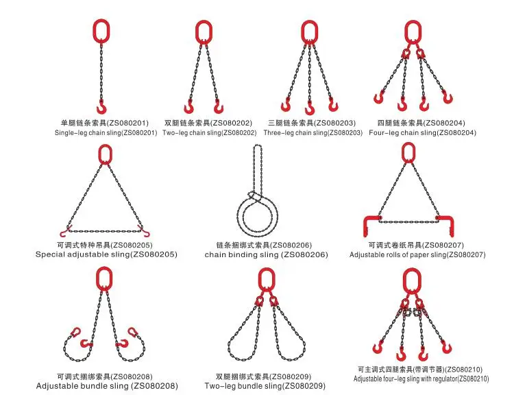 Gaoshen Two Leg Double Legs Lifting Chain Sling - G80 G100