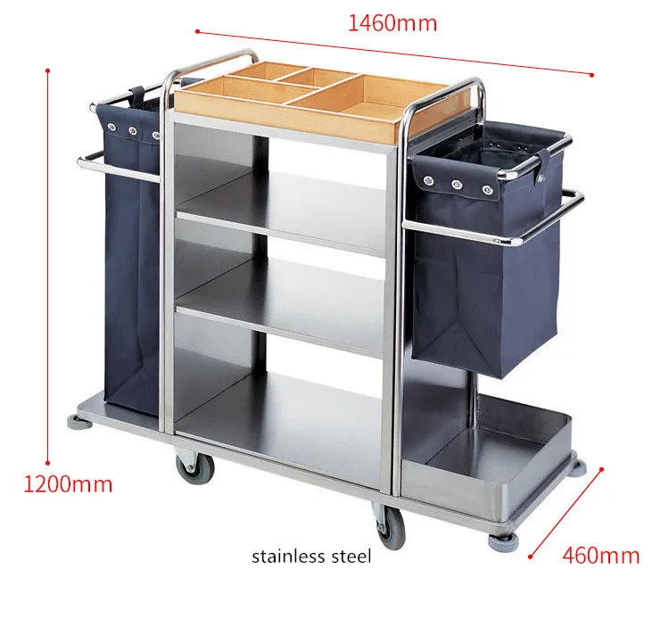 Commercial Trolley for Hotel Room Cleaning - Durable & Versatile