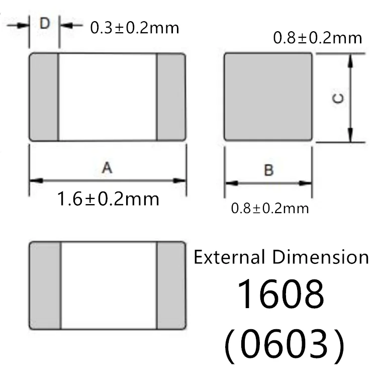 0603 Chip Inductors 27nh 100mhz 300ma 5% Tolerance Ceramic