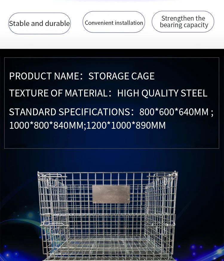 Collapsible Shipping Cage Wire Mesh Security Container Cage with Wheels ...