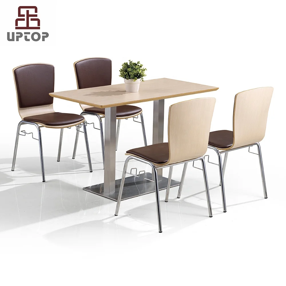 (SP-BC127) Uptop Fast Food Plywood Restaurant Table and Chairs Dining ...