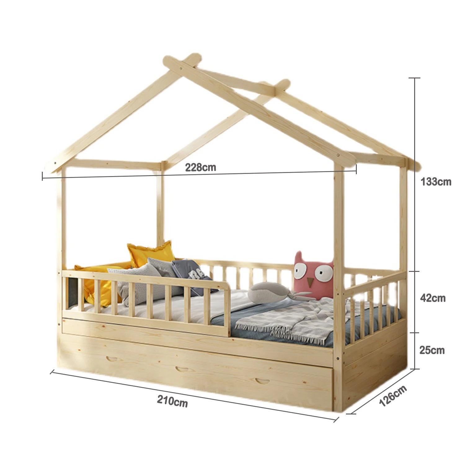 Ts Kids Wooden Montessori Cubby Kids Bedroom Children With Storage ...