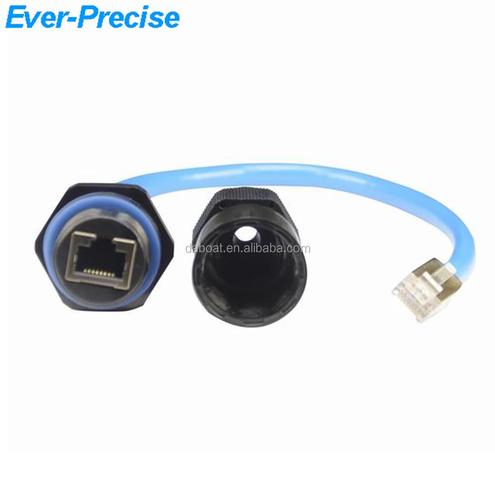 IP68 Watertight M25 RJ45 Waterproof Connector with CAT6 Cable