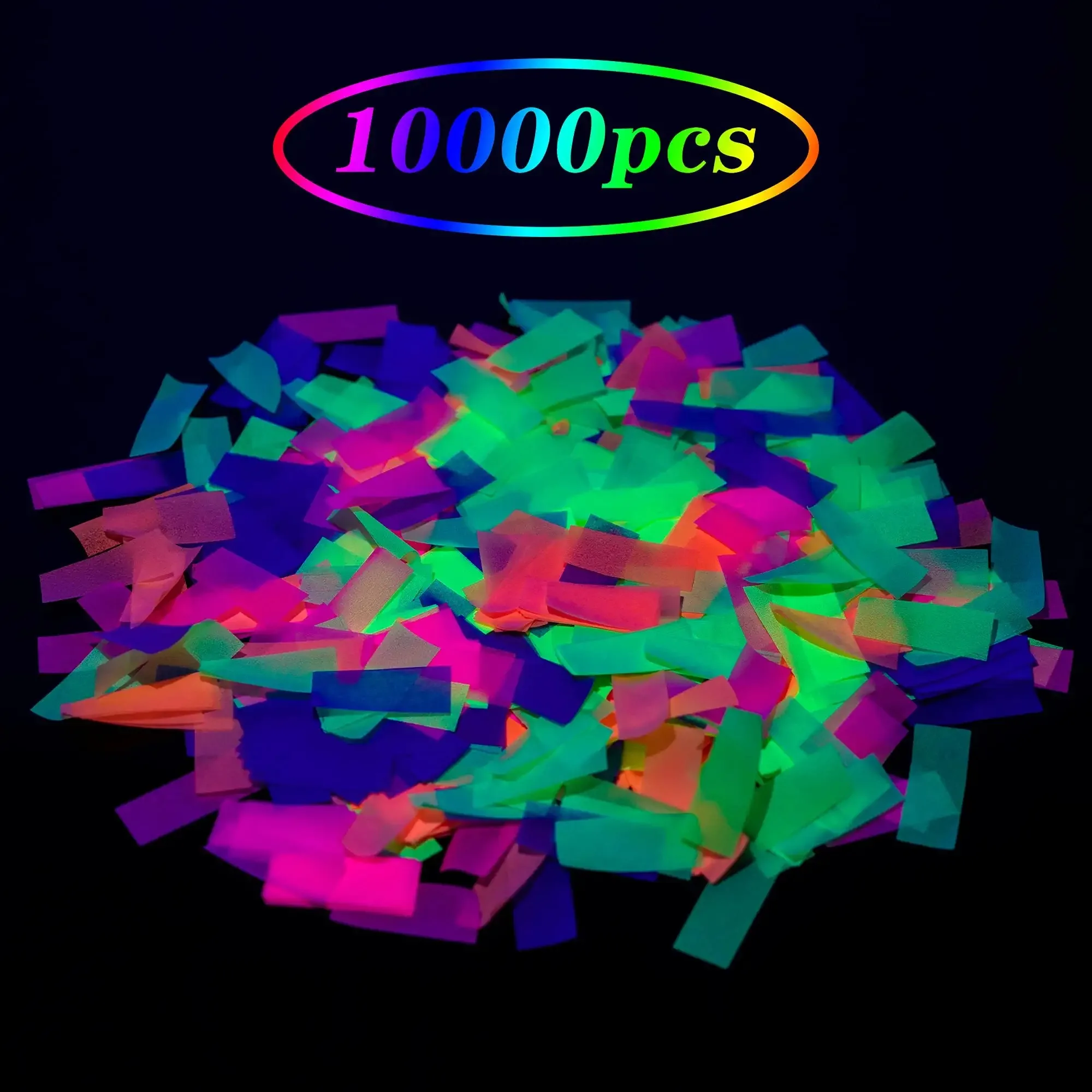 Uv Neon Confetti Blacklight Glow Party Confetti 5 Colors Fluorescent ...
