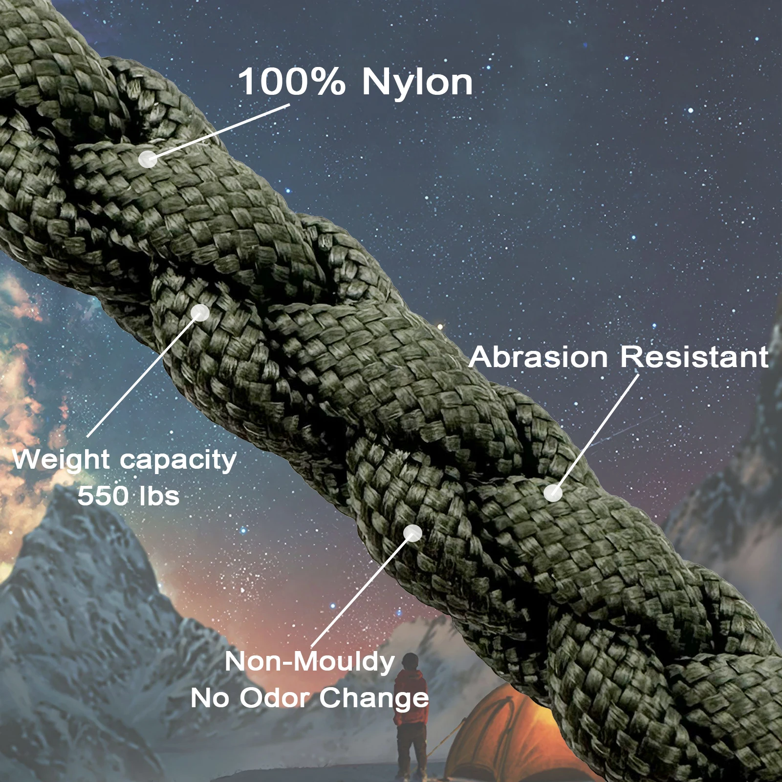 Camping Durable Polyester Nylon Parachute Cord 100ft 7 Strand 4mm ...