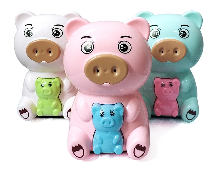 School Kids Pink Pig Shape Plastic Big Pencil Sharpener - Buy Animal ...
