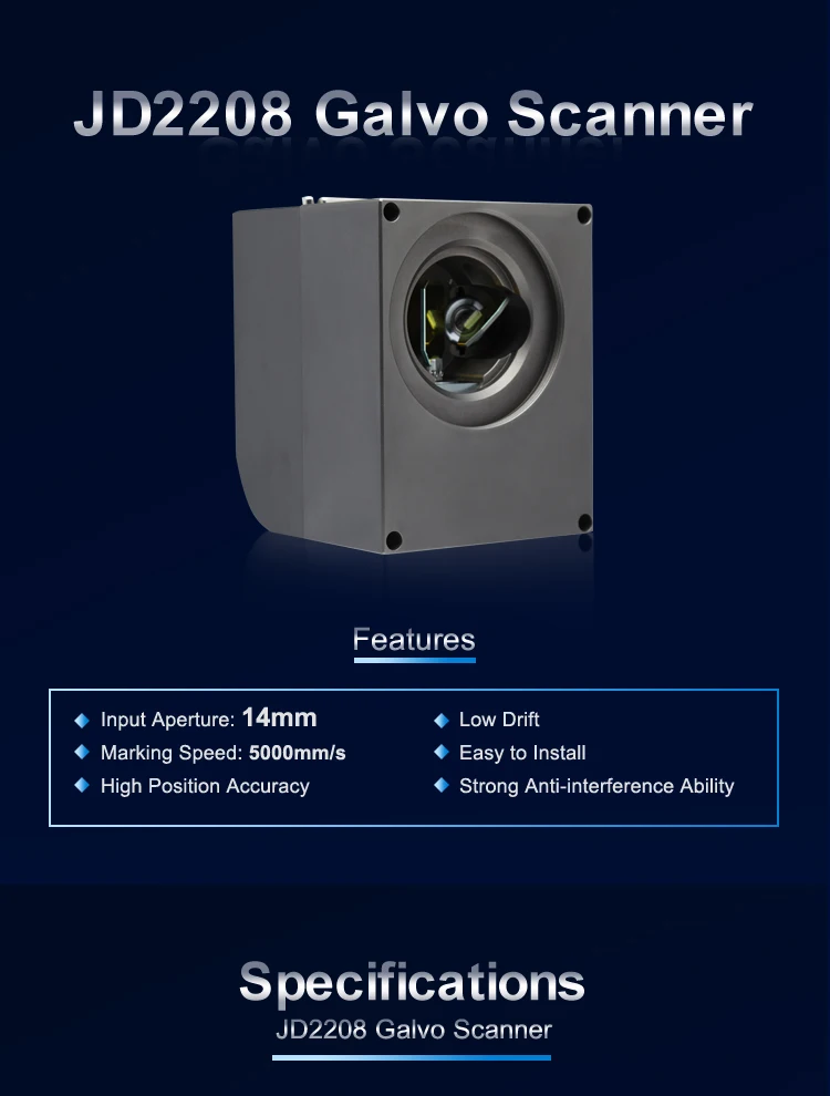 Sino-galvo Jd2208 Galvanometer Scan Head 10mm High Speed Scan System ...