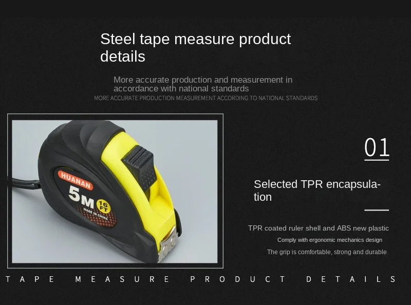 Factory Wholesale Rolling Measuring Tape 5m Steel Blade Plastic Case ...