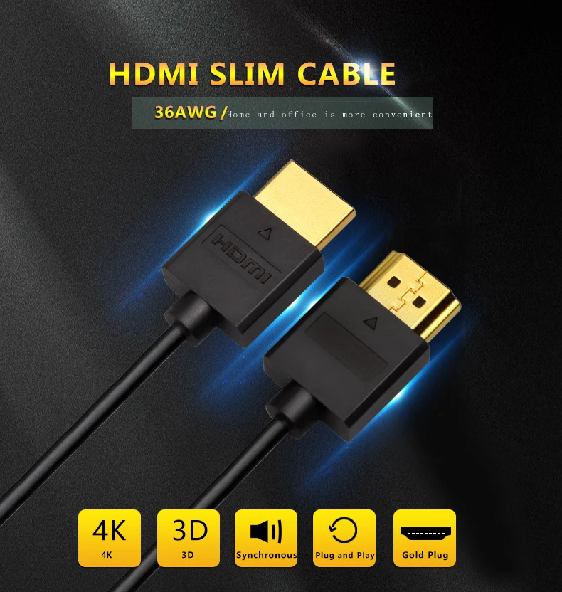 Hdmi Cable 3d 36awg Ultra Flexible Super Slim Customer's Request ...