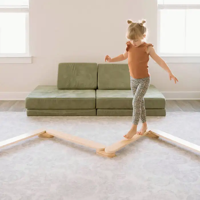 Montessori Inspired Low Balance Beam for Kids Coordination Gym Wooden ...