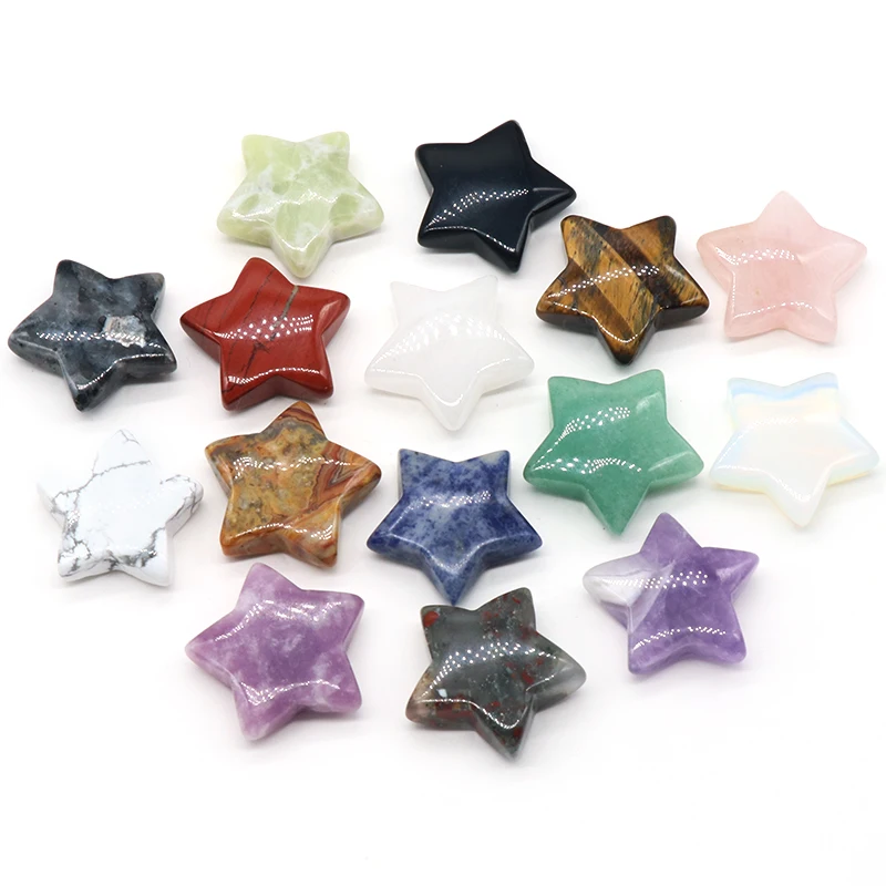 Hand Carved 30mm Natural Star Stone Reiki Healing Crystals Stars For ...