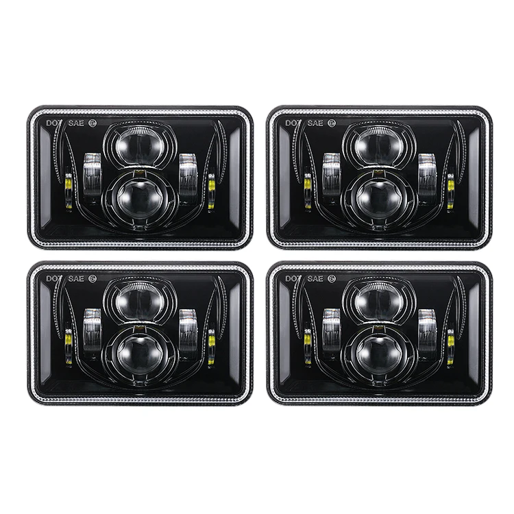 Universal Square Led 55w High Bright 4x6inch High Low Beam Headlamp for ...
