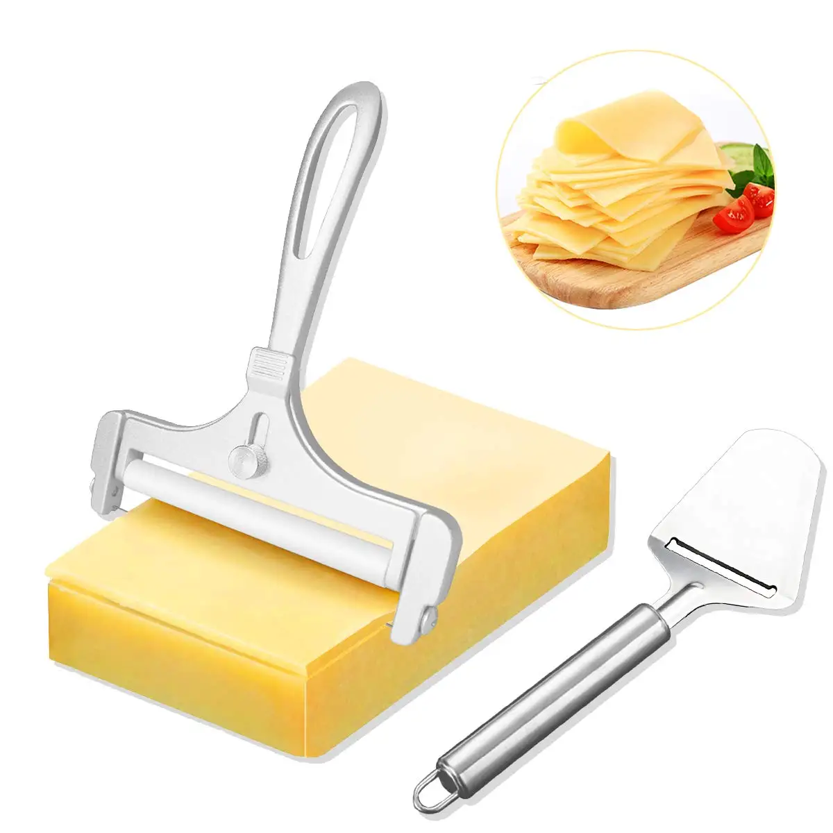 Kitchen Tools Butter Cheese Slicer Plane Shaving Adjustable Thickness ...