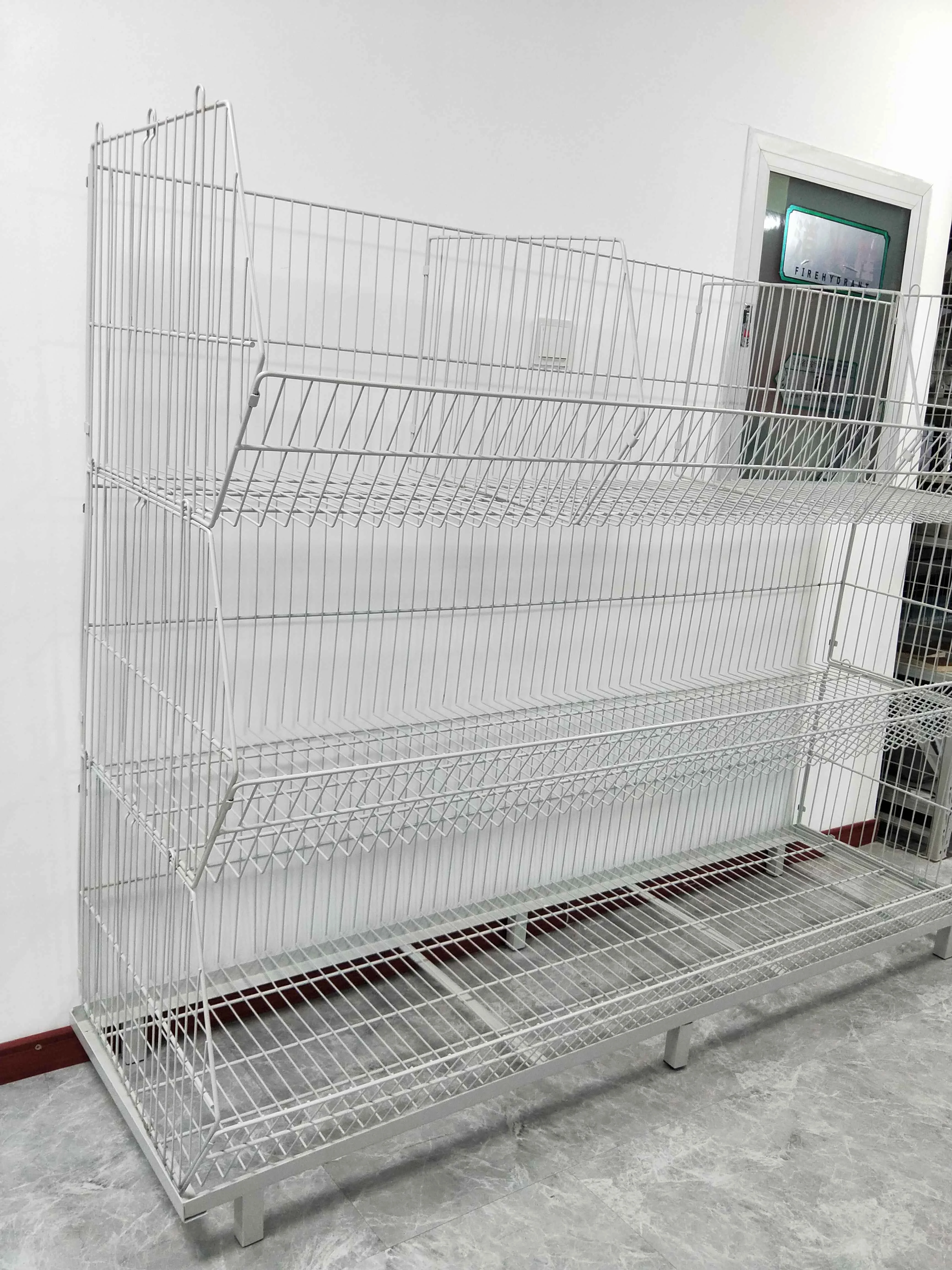 Foldable Mesh Supermarket Storage Cage Supermarket Display Collapsible ...