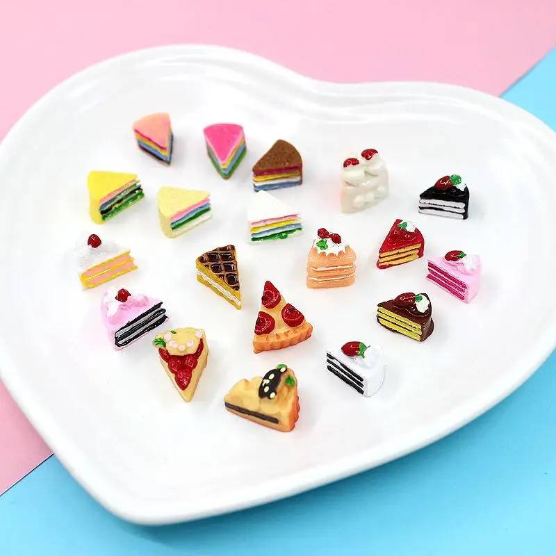 D Set of Resin Simulation Cake Desserts DIY Creative Jewelry Materials ...
