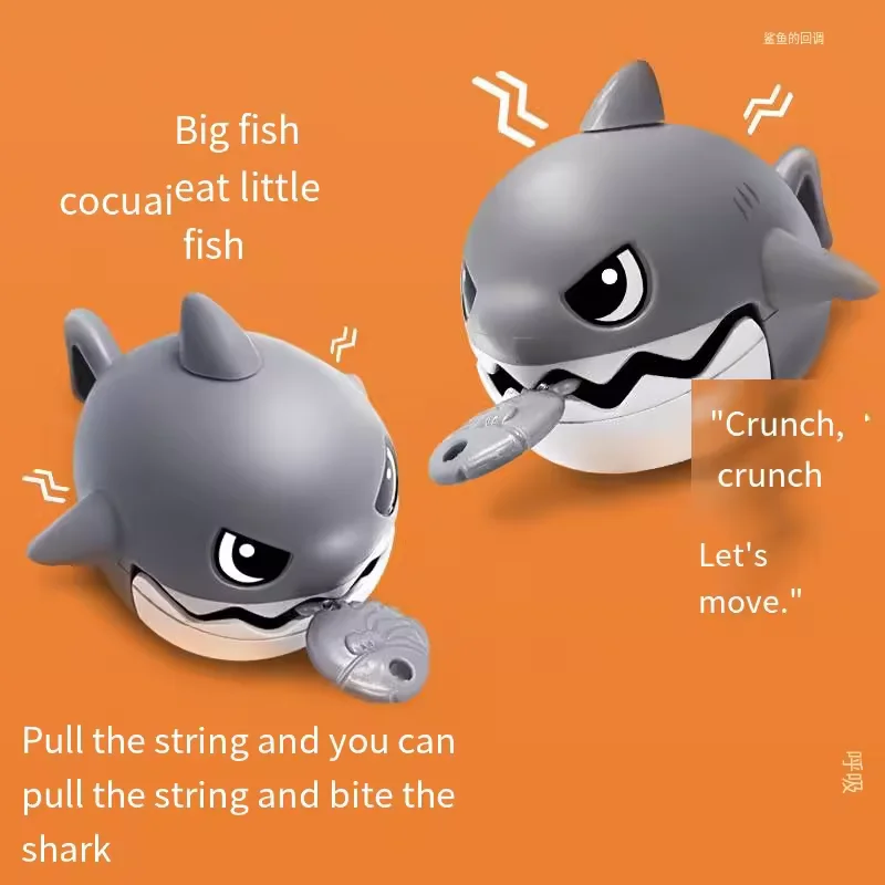 Pull Back Sharks Cartoon Pull String Bites Sharks Keychain Moving Shark ...