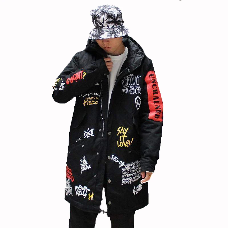 Men Hip Hop Long Sleeve Streetwear Custom Print logo Stylish ...