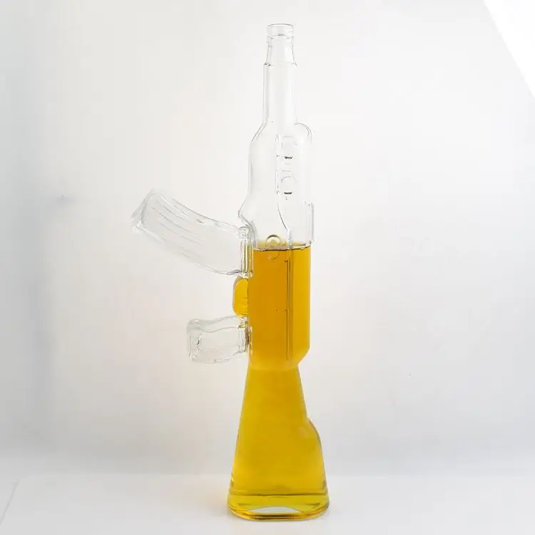 Ak 47 Gun Shaped Glass Liquor Wine Bottle Glass Vodka Bottle With ...