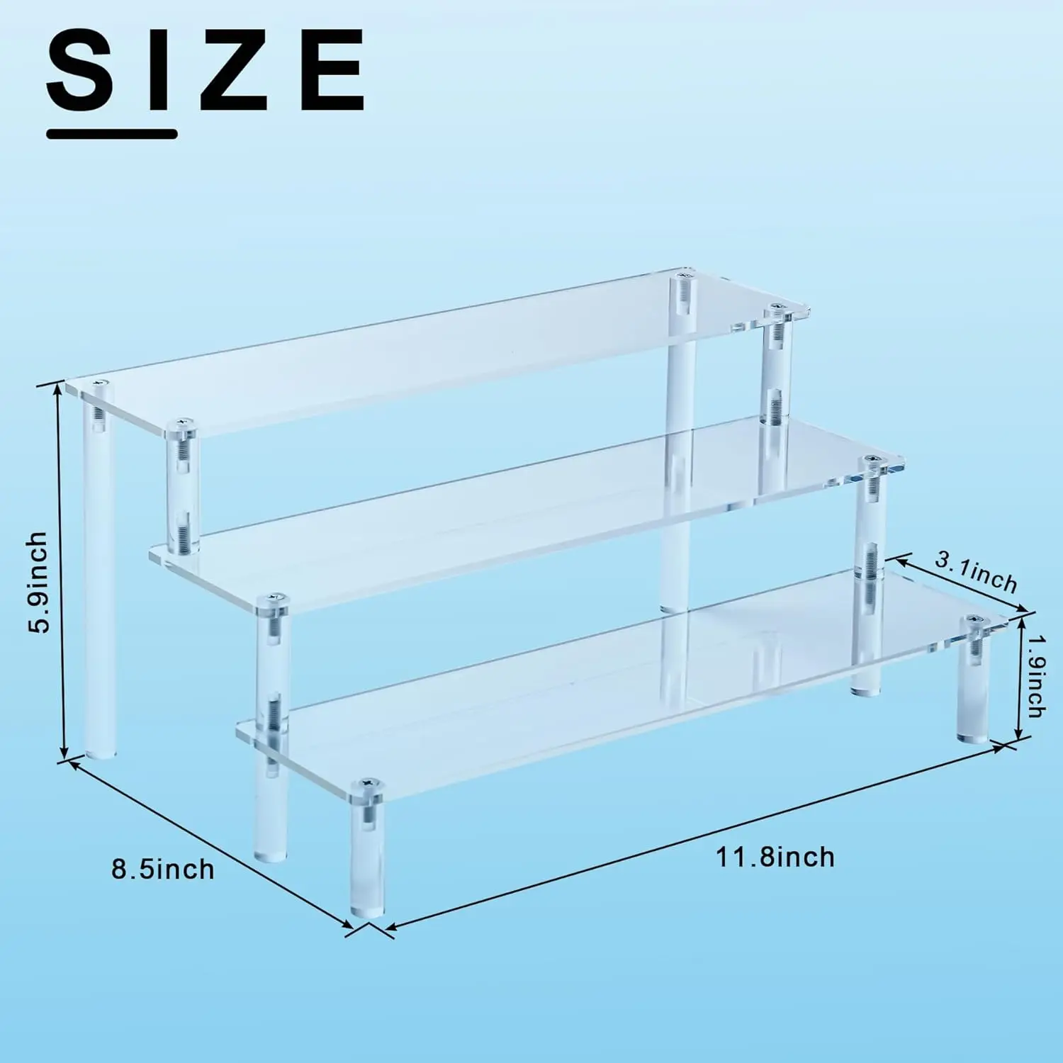 Acrylic Risers Display Stands,3 Tier Perfume Organizer Display Shelf ... Acrylic Risers Display Stands,3 Tier Perfume Organizer Display Shelf ...