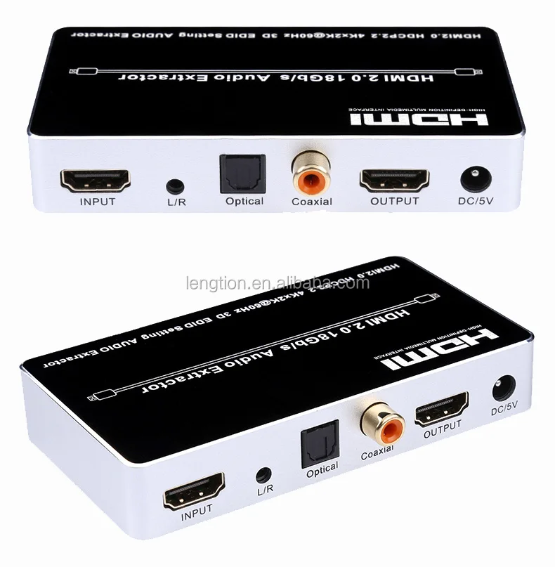 2.0v Hdmi Audio Extractor Decoder Spdif Coaxial Stereo Audio 4k 60hz ...