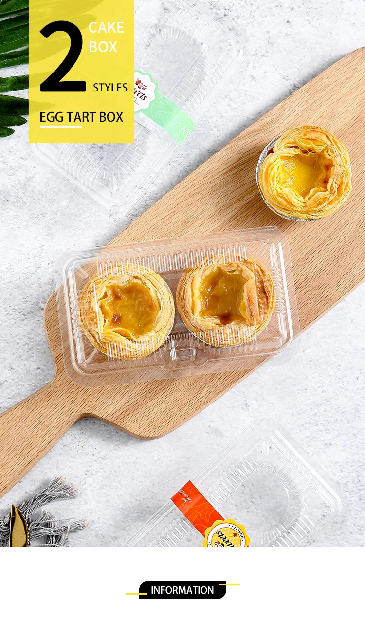 Egg Tart Packaging Box - Clear PET Disposable Container