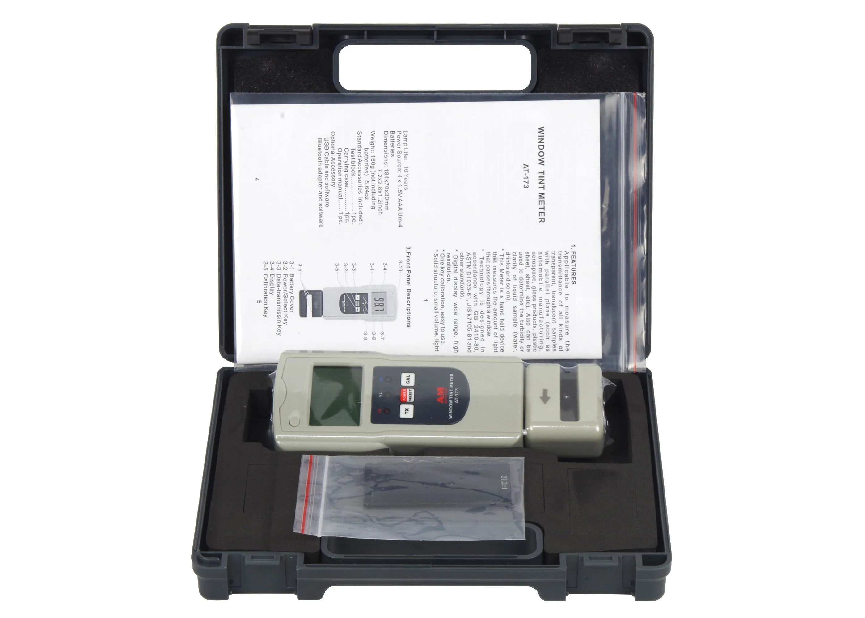 AT-173 Light Transmittance Tester - Accurate Window Tint Meter