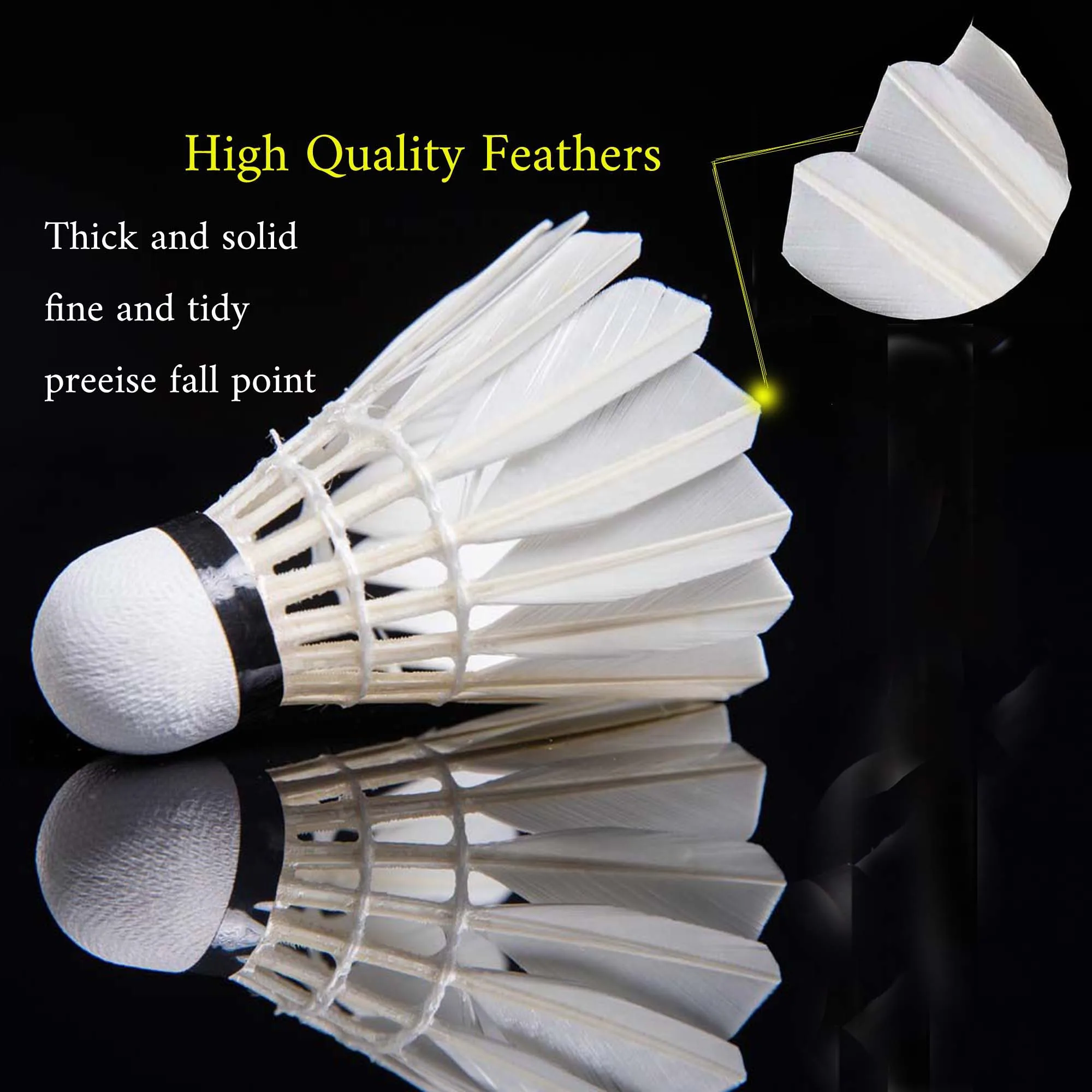 Qicaiyu Top Grade Goose Feather Badminton Shuttlecock For Professional ...