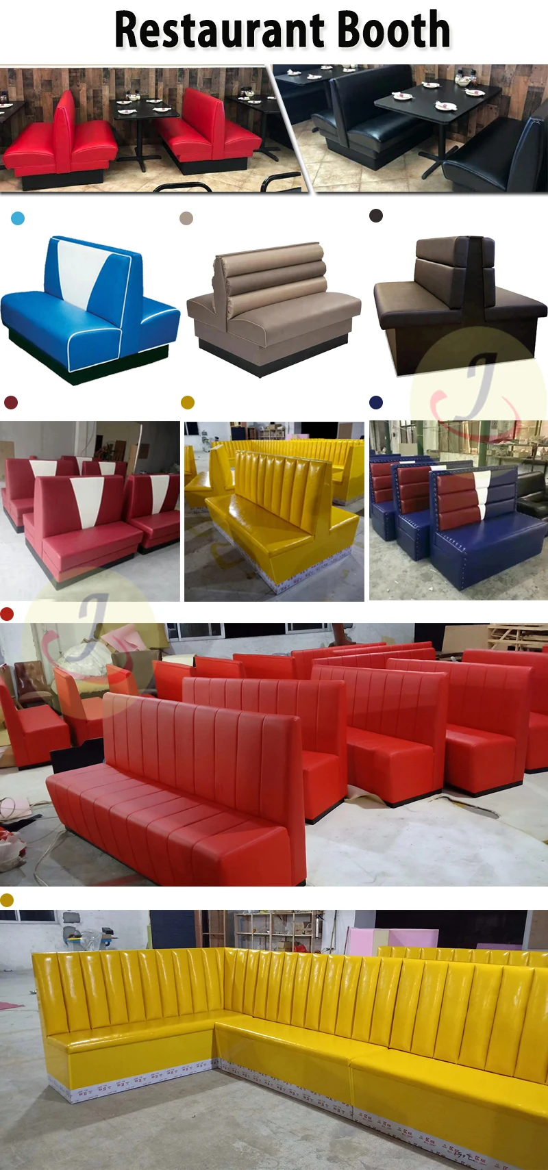 Modern Design Restaurant Booth Seating Double Sided Sofa