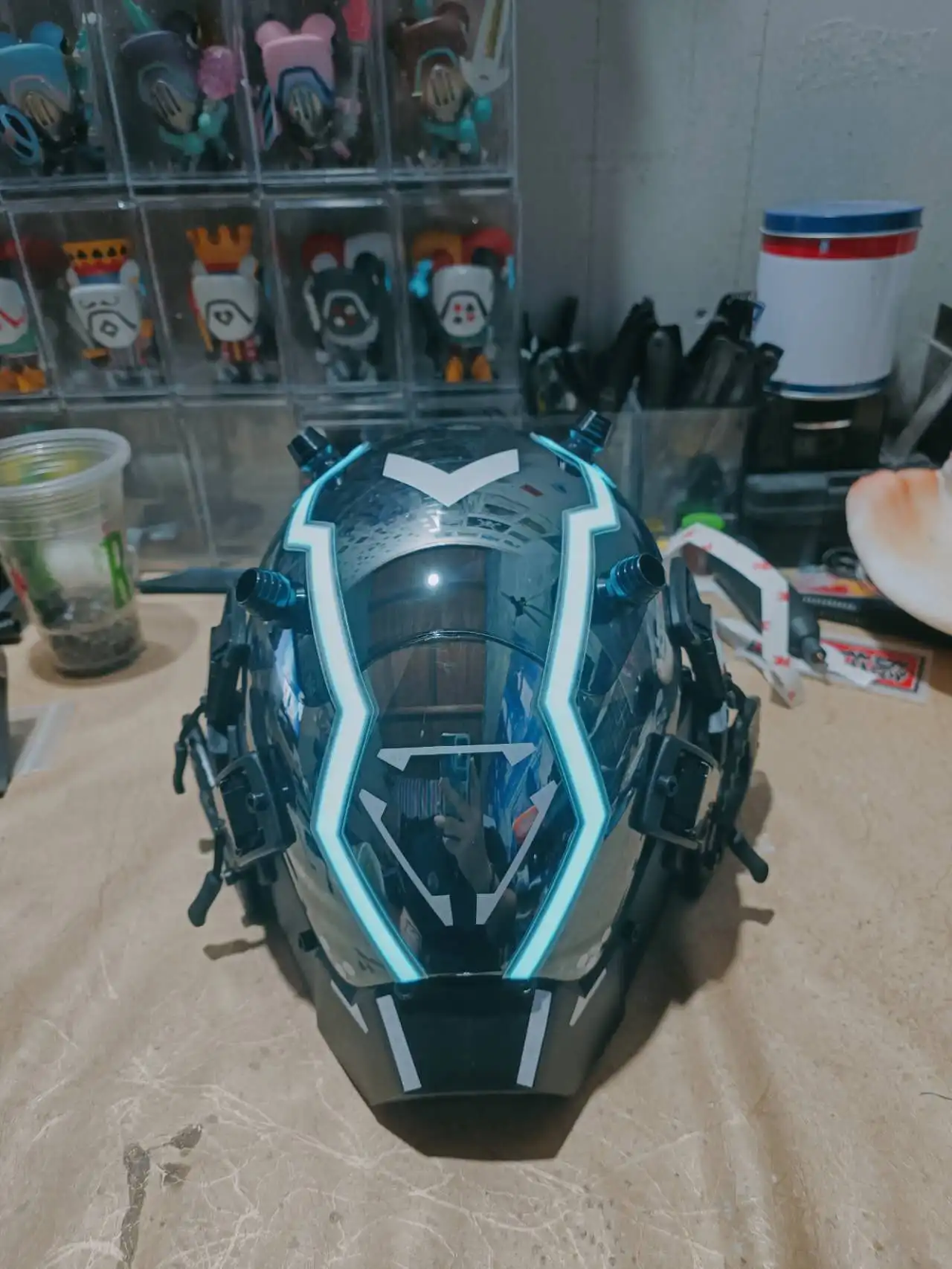 Cyberpunk Techwear Mask for Halloween Cosplay, LED Helmet Accessory for ...