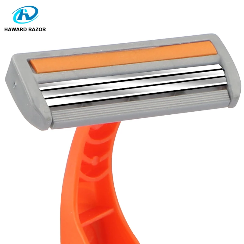 D311L Plastic Handle Face Hair Shave Disposable Razor 3 Blade Shaving Stick